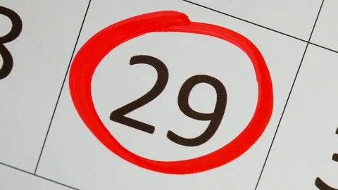 The Red Marker Circled Date On The Calen... | Stock Video | Pond5