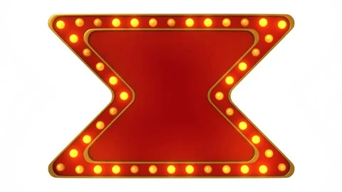 Red marquee light board sign retro on wh... | Stock Video | Pond5