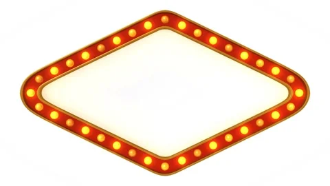 Red marquee light board sign retro on wh... | Stock Video | Pond5
