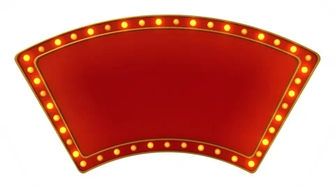 Red marquee light board sign retro on wh... | Stock Video | Pond5