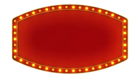 Red marquee light board sign retro on wh... | Stock Video | Pond5