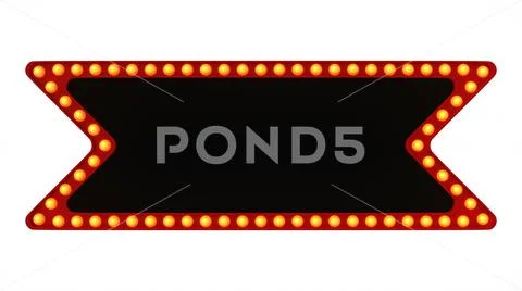 Red Marquee light board sign retro on white background. 3d rendering ...