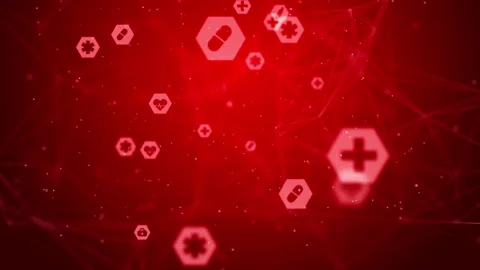 Red medical background with healthcare i... | Stock Video | Pond5