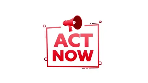 Red megaphone with act now text animatio... | Stock Video | Pond5
