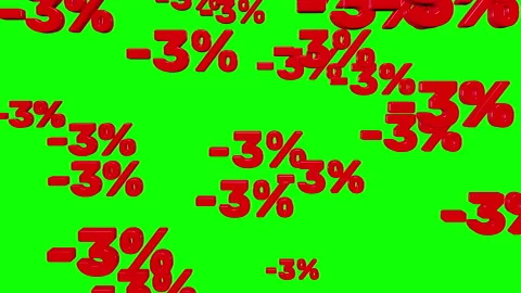 Red minus three percent symbols fall dow... | Stock Video | Pond5