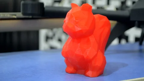 Red model printed 3D printer from melted... | Stock Video | Pond5