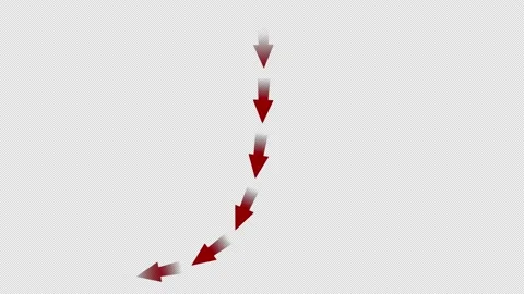 Red multi arrow moving arc animation. | Stock Video | Pond5