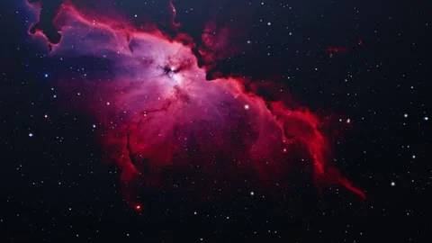 A red nebula in the cosmic background of... | Stock Video | Pond5
