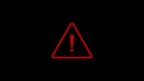 Red Neon Animation Caution Warning Sign ... | Stock Video | Pond5