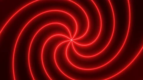 Red neon glowing spiral hypnotic animate... | Stock Video | Pond5
