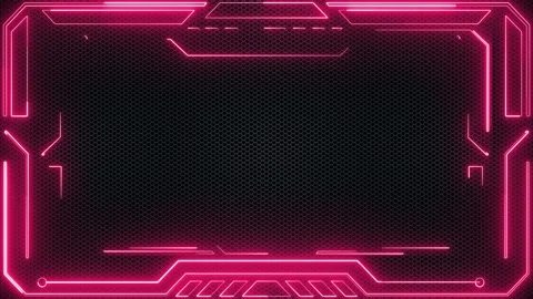 Red Neon HUD Frame UI Element Technology... | Stock Video | Pond5