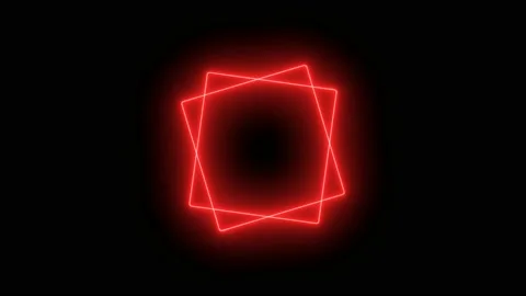 Red neon light square spinning animated ... | Stock Video | Pond5
