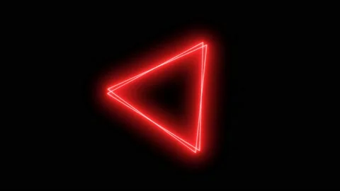 Red neon light triangle Spinning animate... | Stock Video | Pond5