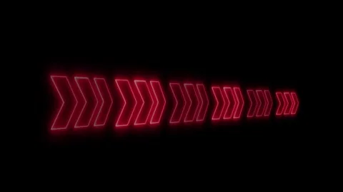 Red neon right arrow. bright material. B... | Stock Video | Pond5