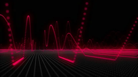 Red Neon Sine Waves Oscillation Motion B... | Stock Video | Pond5
