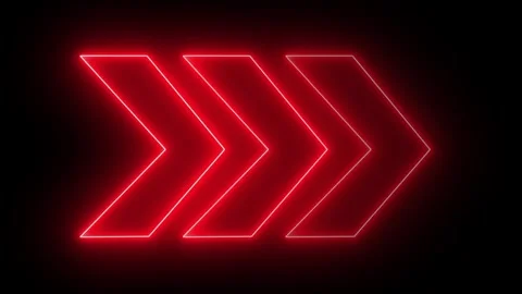 Red neon swipe arrow pointing to right a... | Stock Video | Pond5