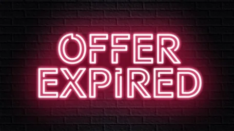 red neon video animation offer expired | Stock Video | Pond5