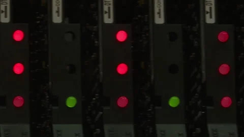 Red network connection indicators. Serve... | Stock Video | Pond5