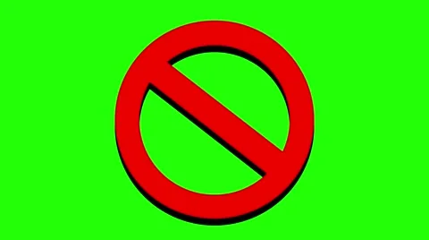 red NO symbol with shadow green screen c... | Stock Video | Pond5