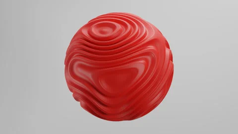 Red Organic Shape 3D Wavy Sphere Isolate... | Stock Video | Pond5