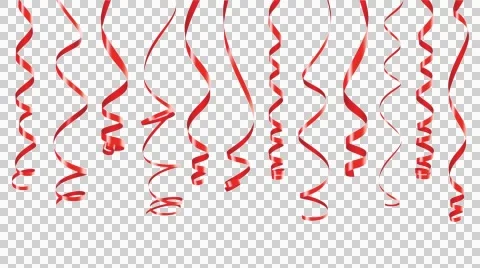 Red party ribbons animation with alpha c... | Stock Video | Pond5