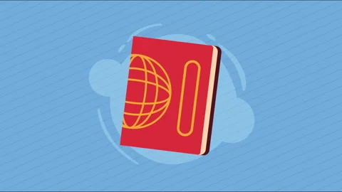 red passport travel document animation | Stock Video | Pond5