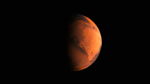 Red planet Mars in the darkness of cosmo... | Stock Video | Pond5
