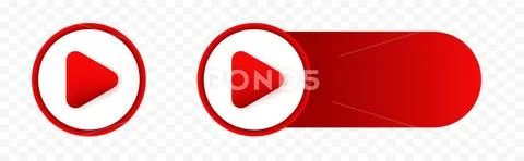 Red play button . Simple play button icon. Illustration #274986184