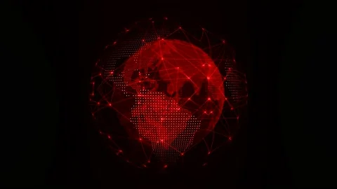 red plexus earth animation on black back... | Stock Video | Pond5