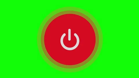 Red Power Button on Green Screen Backgro... | Stock Video | Pond5