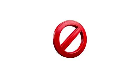 Red prohibition sign 3d, no sign, no sym... | Stock Video | Pond5