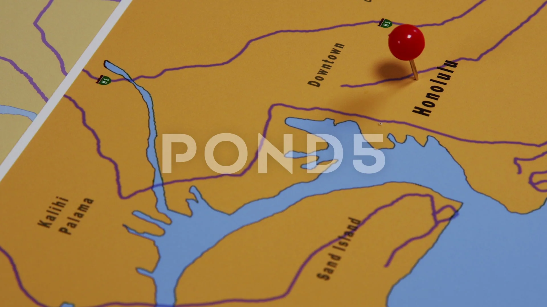 Red Push Pin On Map