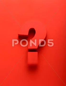 Red question mark on a red background Stock Photo #45859545