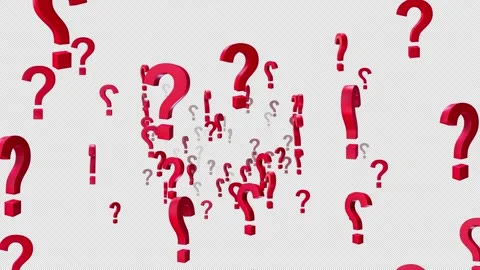 red question marks flying 4k with transp... | Stock Video | Pond5