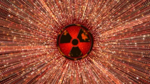 Red radioactive animated screensaver wit... | Stock Video | Pond5
