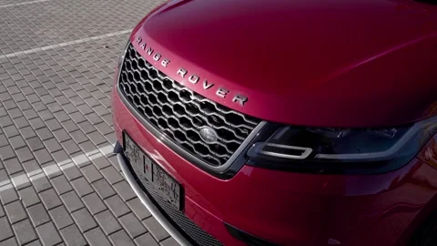 Red Range Rover Velar. Close Up Of Radia... | Stock Video | Pond5