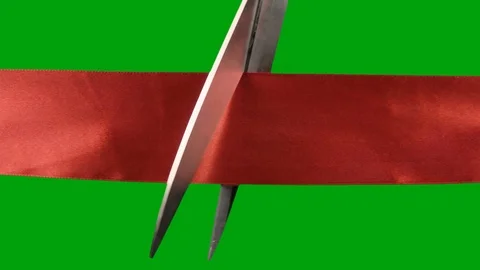 Red Ribbon Cutting Green Screen With Alp... | Stock Video | Pond5