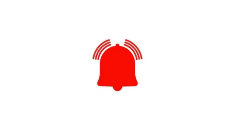 Red ringing bell notification button mot... | Stock Video | Pond5