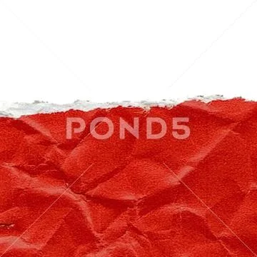 Red ripped paper torn edges strips isolated on white background ...