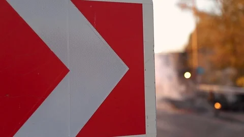 Red road sign. Recycling machine in back... | Stock Video | Pond5