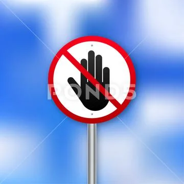 Red road Stop Sign, Road Traffic Regulatory Warning. Illustration ...