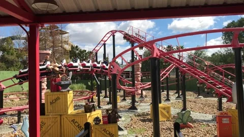 Red Roller Coaster Stock Video Footage | Royalty Free Red Roller ...