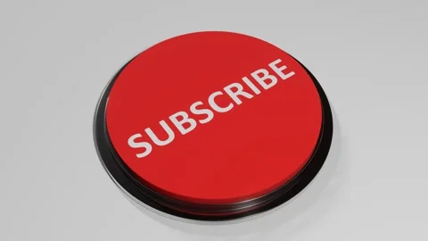 Red round subscribe button. Social media... | Stock Video | Pond5