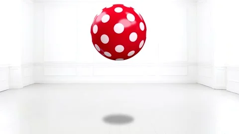 Red rubber ball bouncing in white room a... | Stock Video | Pond5