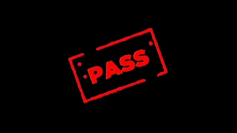 Red rubber ink stamp Pass signed zoom in... | Stock Video | Pond5