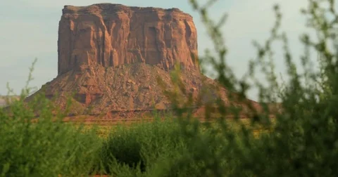Red sandstone mesa Monument valley with ... | Stock Video | Pond5