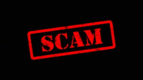 Red SCAM Stamp Animation on Black, White... | Stock Video | Pond5