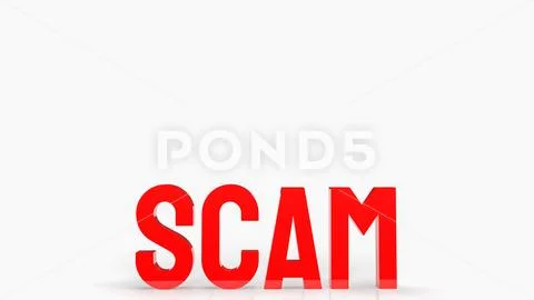 Red scam text on white background 3d rendering: Royalty Free #228797898
