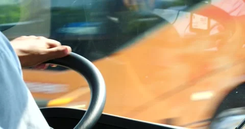 Red School Bus Driver's Dashboard with S... | Stock Video | Pond5