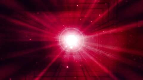 Red science fiction perspective tunnel l... | Stock Video | Pond5